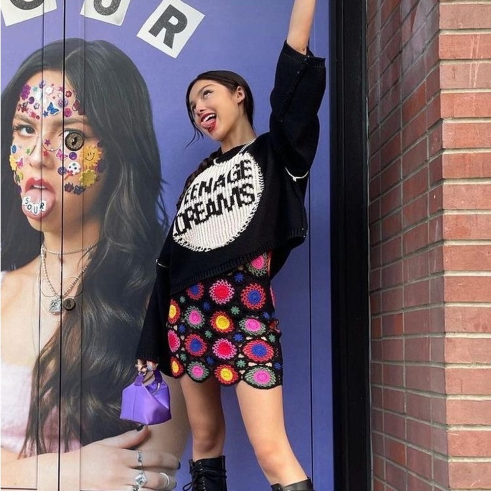 Olivia Rodrigo’s Crochet Colorful Dress Size 2 - Gem